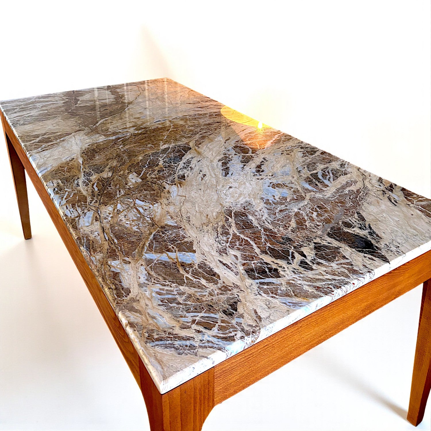 Naif Masif Ahşap Cinnamon Brown Blue Jean Light Yemek Masası – Wood ...